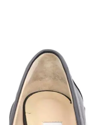 JIMMY CHOO 2010s Logo-strap Leather Loafers