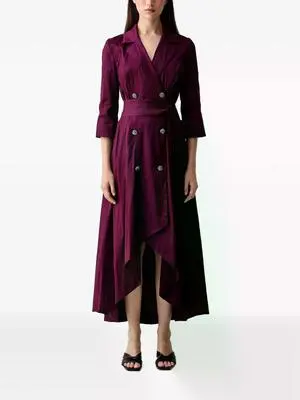Joseph Ribkoff Embellished Button Asymmetric Midi Dress