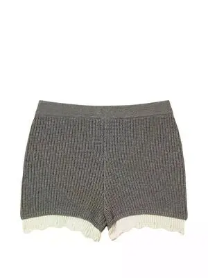 TWINSET Knitted Shorts With Scalloped Details - Grey