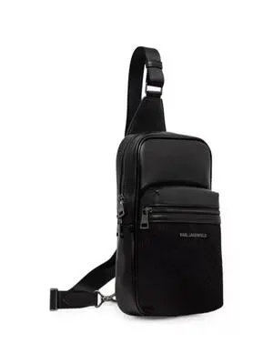 Karl Lagerfeld Monogram-pattern Logo-plaque Backpack