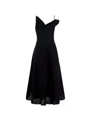 RÓHE Asymmetric Draped Midi Dress