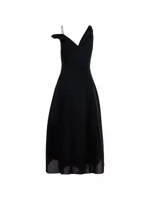 RÓHE Asymmetric Draped Midi Dress