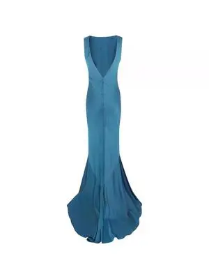 Max Mara Satin-crêpe Maxi Dress - Green