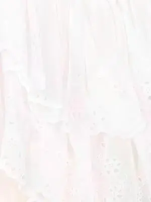 Chloé Cropped Ruffle Top In Cotton Voile And Lace - White