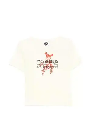 YANYAN Graphic Print T-shirt - Neutrals