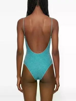 Oseree Lumiére Glitter-effect Scoop-back Swimsuit