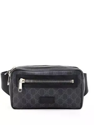 Gucci Soft Zip Gg Coated Canvas Small Belt Bag - Black