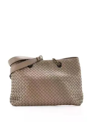 Bottega Veneta Double Chain Intrecciato Nappa Medium Tote Bag - Brown