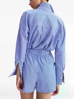 ARLO MOTT Striped Cotton Poplin Shorts