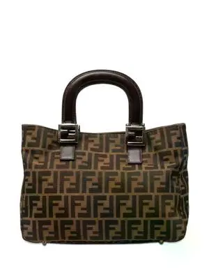 Fendi 2000-2010 Small Zucca Canvas Twins Tote Bag - Brown