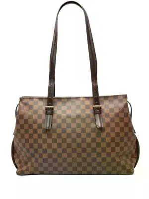 LOUIS VUITTON 1997 Damier Ebene Chelsea Shoulder Bag - Brown