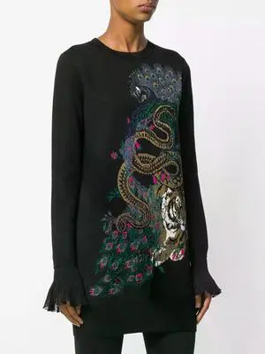 Roberto Cavalli Longline Peacock Sweater
