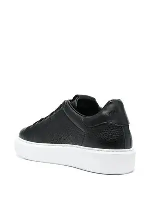 GIULIANO GALIANO Black Calf Leather Lace-up Sneakers