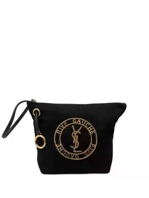 Saint Laurent Wool Embroidered Pouch Clutch Bag