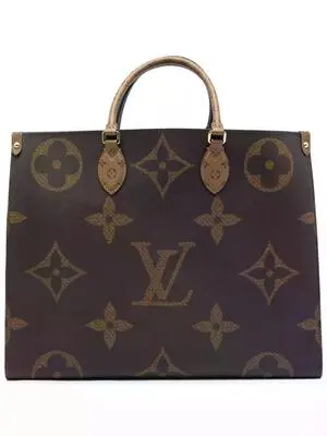 LOUIS VUITTON 2019-2026 Monogram Reverse Giant Onthego Gm Satchel - Brown