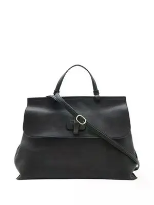 Gucci 2000-2015 Large Calfskin Bamboo Daily Satchel - Black