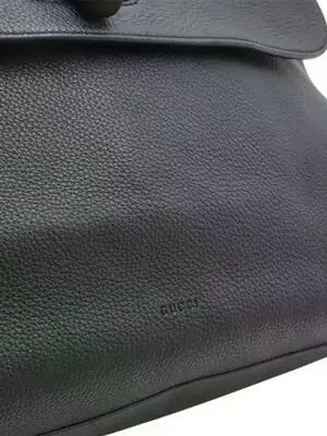 Gucci Calfskin Bamboo Daily Satchel - Black