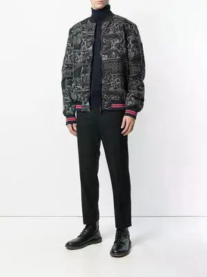 Iceberg Stitched Bomber Jacket - Black
