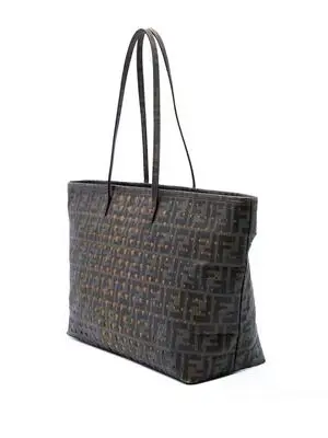 Fendi Medium Zucca Coated Canvas Laser Cut Star Roll Tote Bag