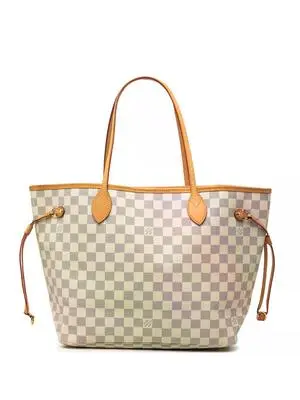 LOUIS VUITTON 2014 Damier Azur Neverfull Mm Tote Bag - White