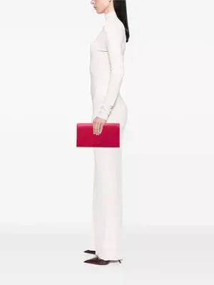 Saint Laurent 2014 Large Leather Monogram Belle De Jour Clutch Bag - Pink