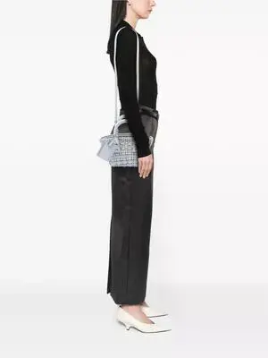 Balenciaga Metallic Faux Leather Bistro Basket Bag - Silver
