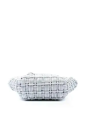 Balenciaga Metallic Faux Leather Bistro Basket Bag - Silver
