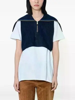 Moncler Ribbed-knit Zip-up Vest - Blue