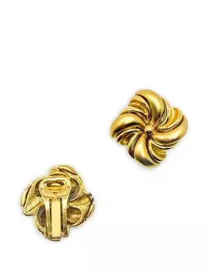 JENNIFER GIBSON JEWELLERY 1980s Monet Swirl Earrings - Gold