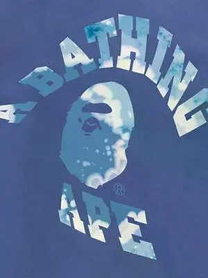 A BATHING APE Tie Dye Twist College T-shirt - Blue