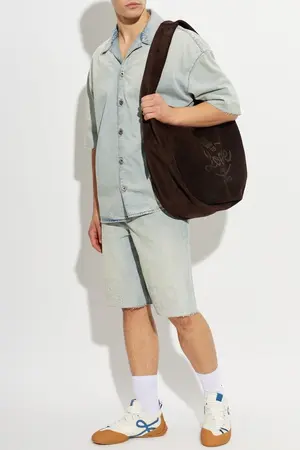 Loewe Denim Shorts With Raw Hem