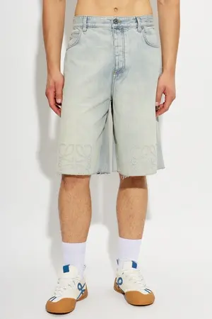 Loewe Denim Shorts With Raw Hem