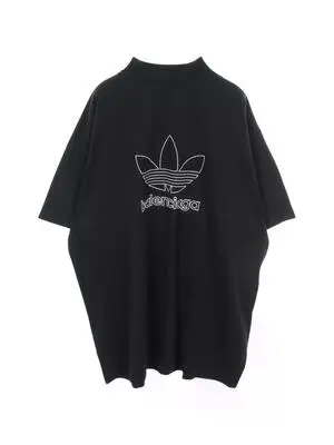 Balenciaga 2010s Trefoil-print Oversized T-shirt - Black