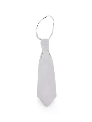 Corneliani Chevron-pattern Silk Ascot Tie - Grey