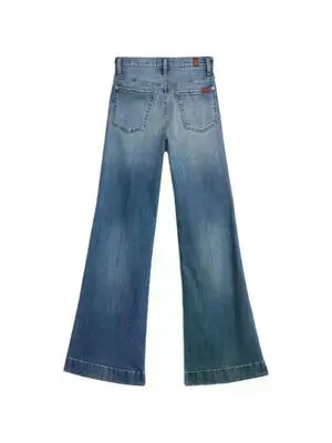 7 For All Mankind Faded Effect Wide-leg Jeans - Blue