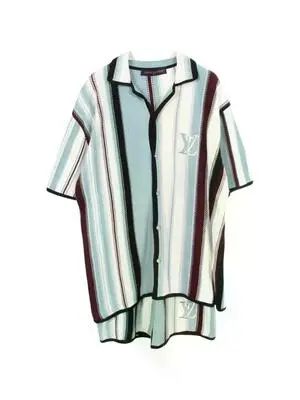 LOUIS VUITTON 2010s Logo-embroidered Striped Shorts Set