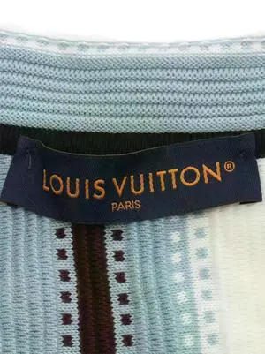 LOUIS VUITTON 2010s Logo-embroidered Striped Shorts Set