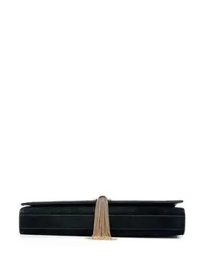 Saint Laurent Suede Monogram Kate Tassel Clutch Bag