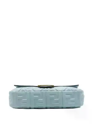 Fendi Zucca Embossed Leather Baguette Satchel
