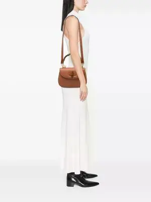 Gucci 2000-2015 Small Calfskin Bamboo Top Handle Bag Satchel - Brown