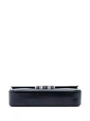Celine Shiny Calfskin Triomphe Claude Shoulder Bag - Black