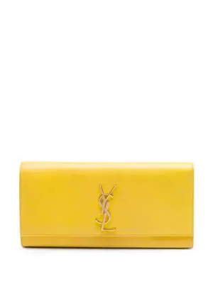 Saint Laurent 2013 Smooth Leather Cassandre Clutch Bag - Yellow