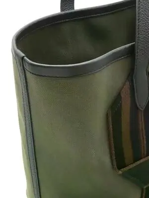 Hermès 2022 Toile Militaire And Clemence Taurillon Tote Bag - Green