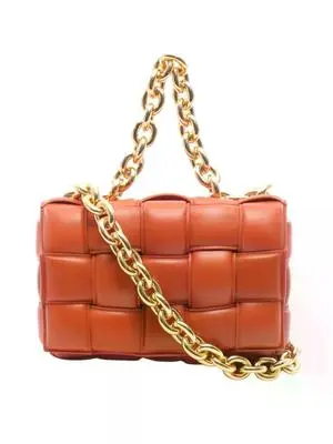Bottega Veneta 2012-2026 Nappa Intrecciato Padded Chain Cassette Satchel - Orange