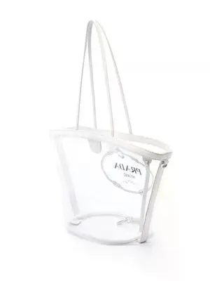 Prada Pvc Canapa Logo Shopper Tote Bag