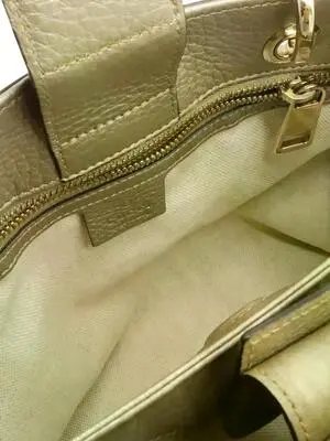 Gucci Small Calfskin Bamboo Shopper Satchel - Gold