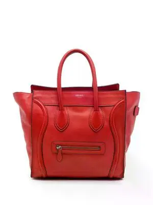Celine 2012 Mini Grained Calfskin Luggage Tote Bag - Orange
