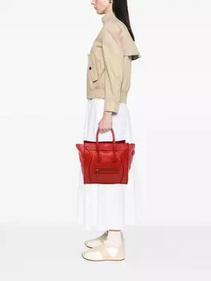 Celine Grained Calfskin Luggage Tote Bag - Orange