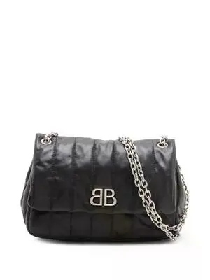 Balenciaga 20th Century Leather Monaco Chain Shoulder Bag - Black