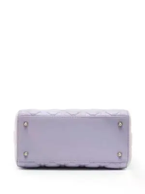 Dior Medium Tricolor Lambskin Cannage Lady Satchel - Purple